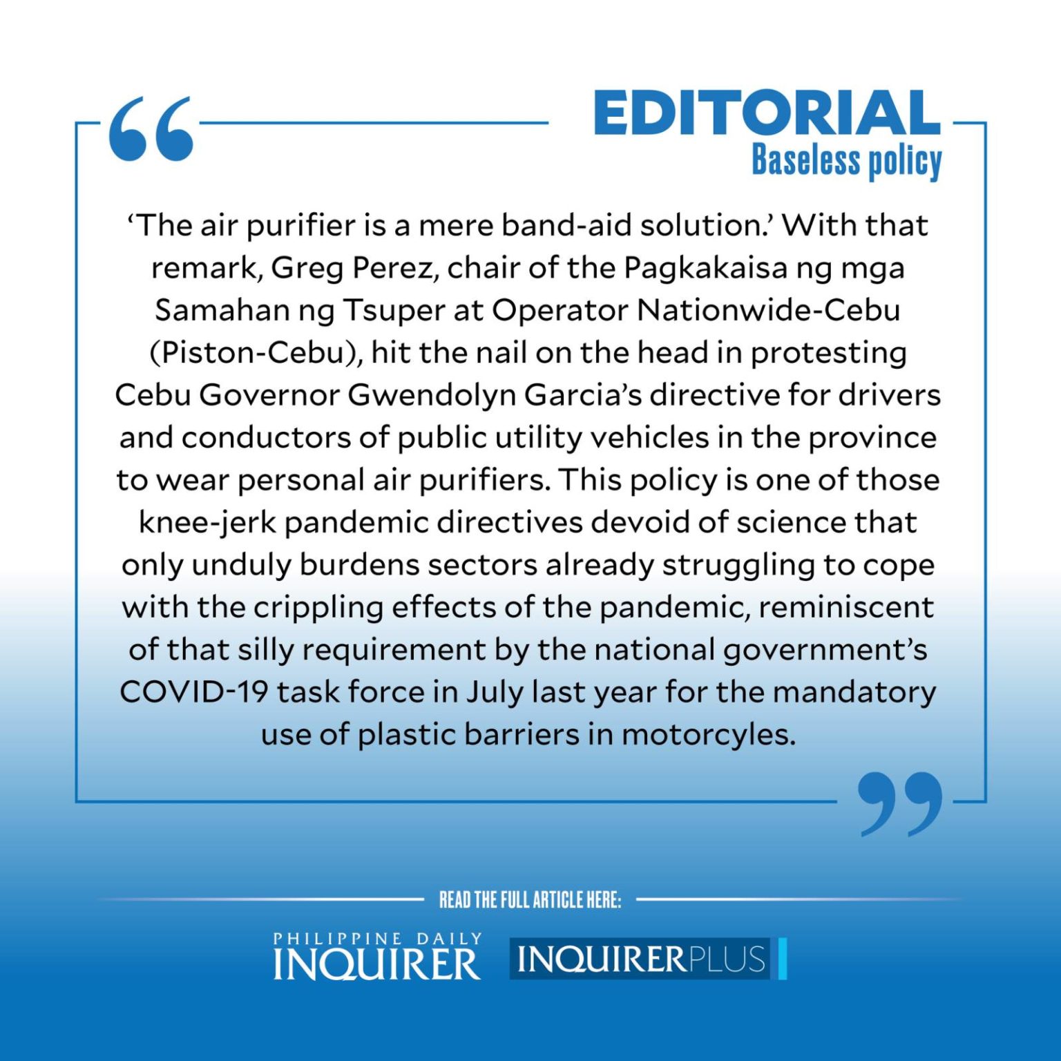 Baseless policy | Inquirer Opinion