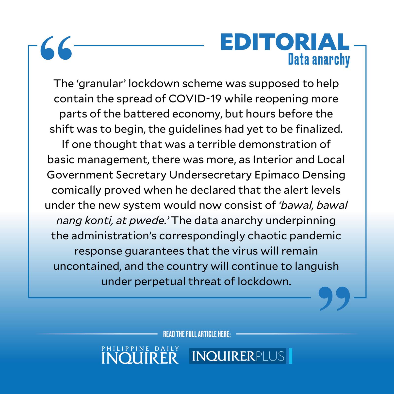 Data anarchy | Inquirer Opinion
