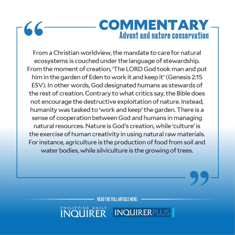 Advent and nature conservation | Inquirer Opinion