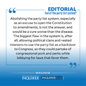 End of the party list system? | Inquirer Opinion