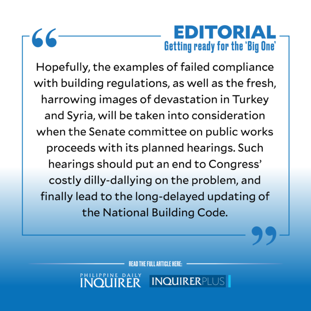 Getting ready for the ‘Big One’ | Inquirer Opinion