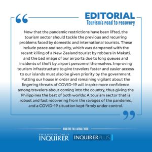 Tourism’s road to recovery | Inquirer Opinion