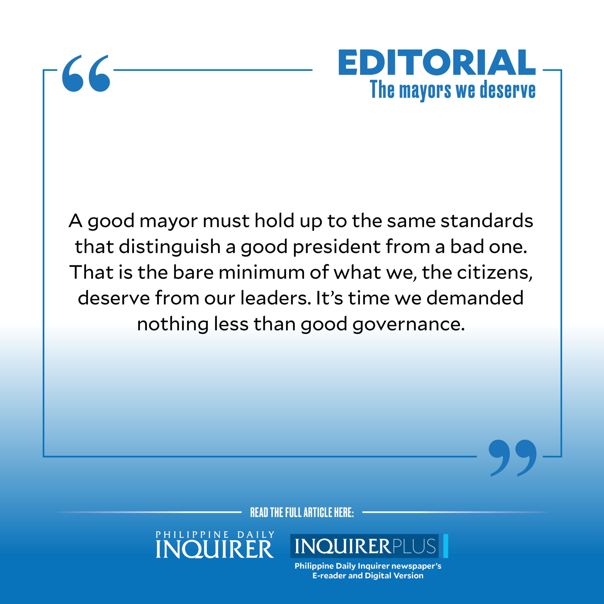 The mayors we deserve | Inquirer Opinion