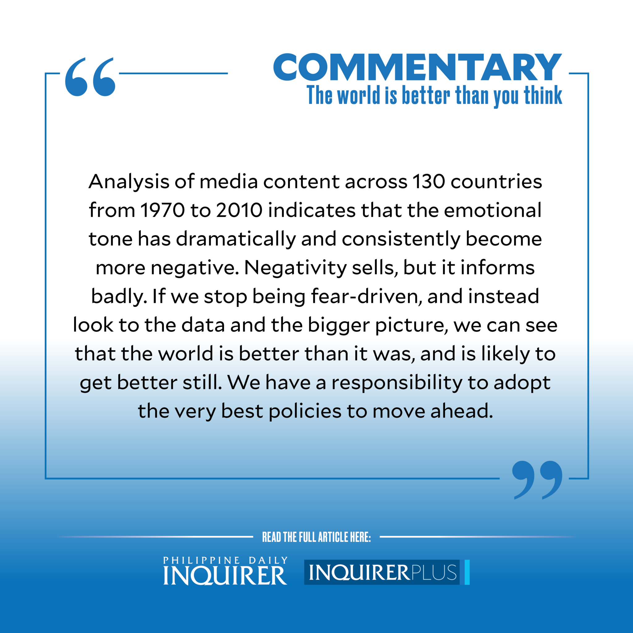 The world is better than you think