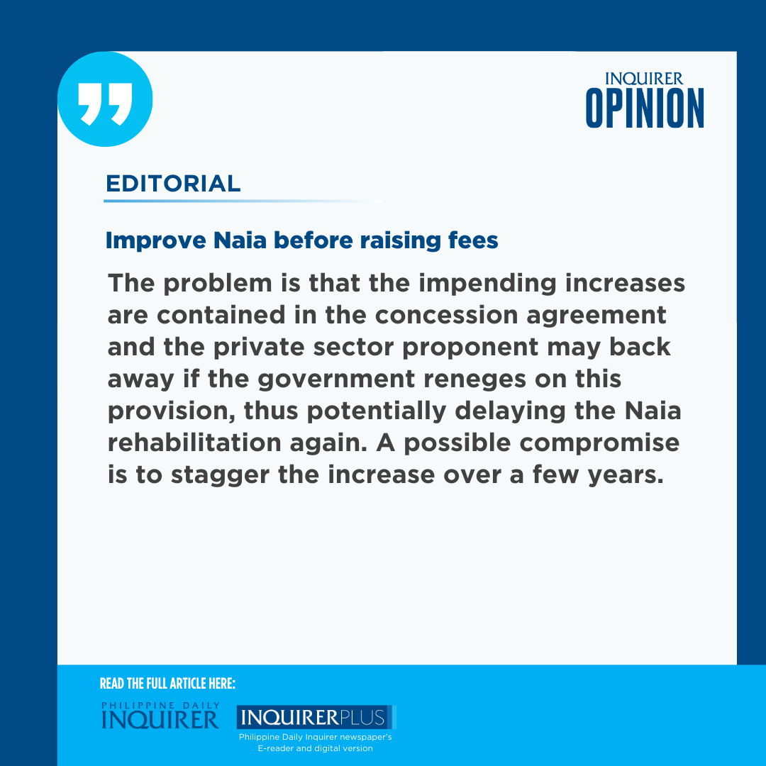 Improve Naia before raising fees | Inquirer Opinion