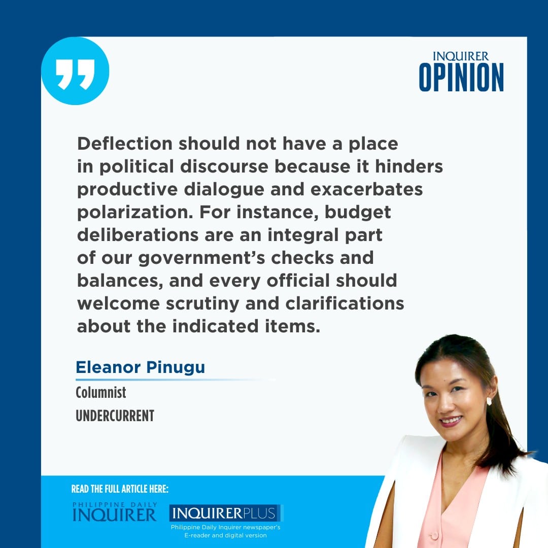 Political deflection 101 | Inquirer Opinion