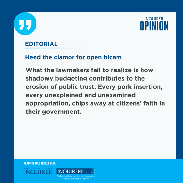 Heed the clamor for open bicam