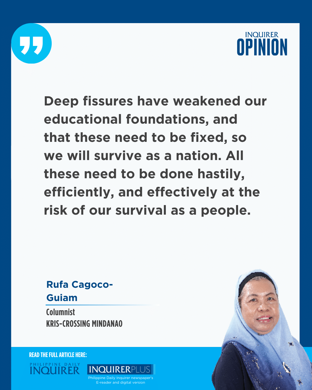 ‘Fixing the Foundations’ (1) | Inquirer Opinion