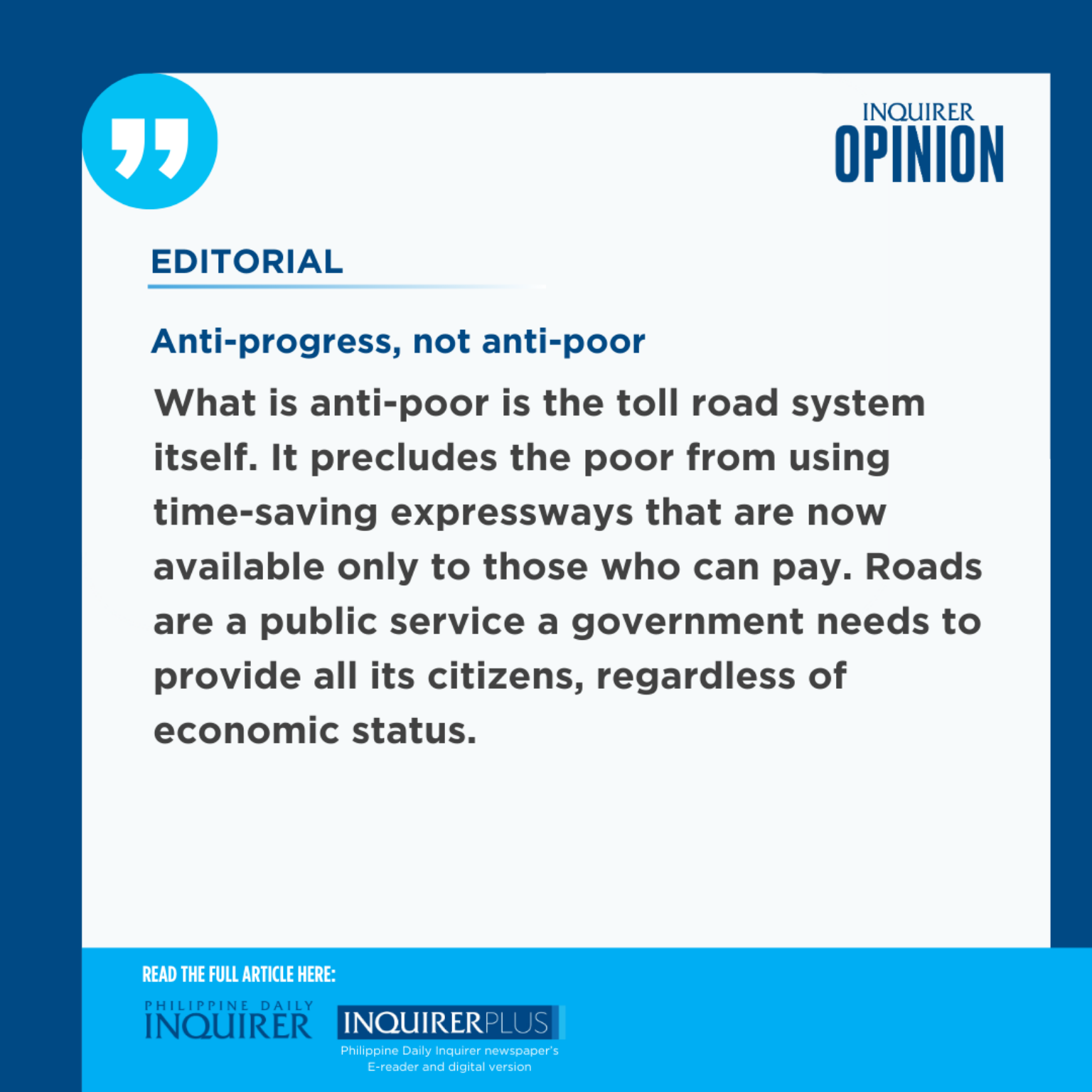 Anti-progress, not anti-poor | Inquirer Opinion