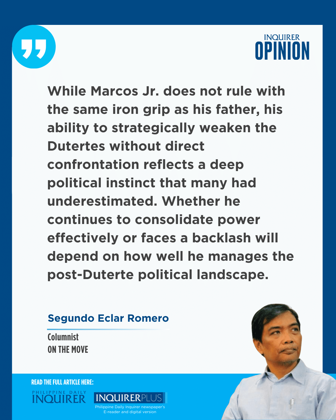 Marcos Jr. in the shadow of Marcos Sr. | Inquirer Opinion