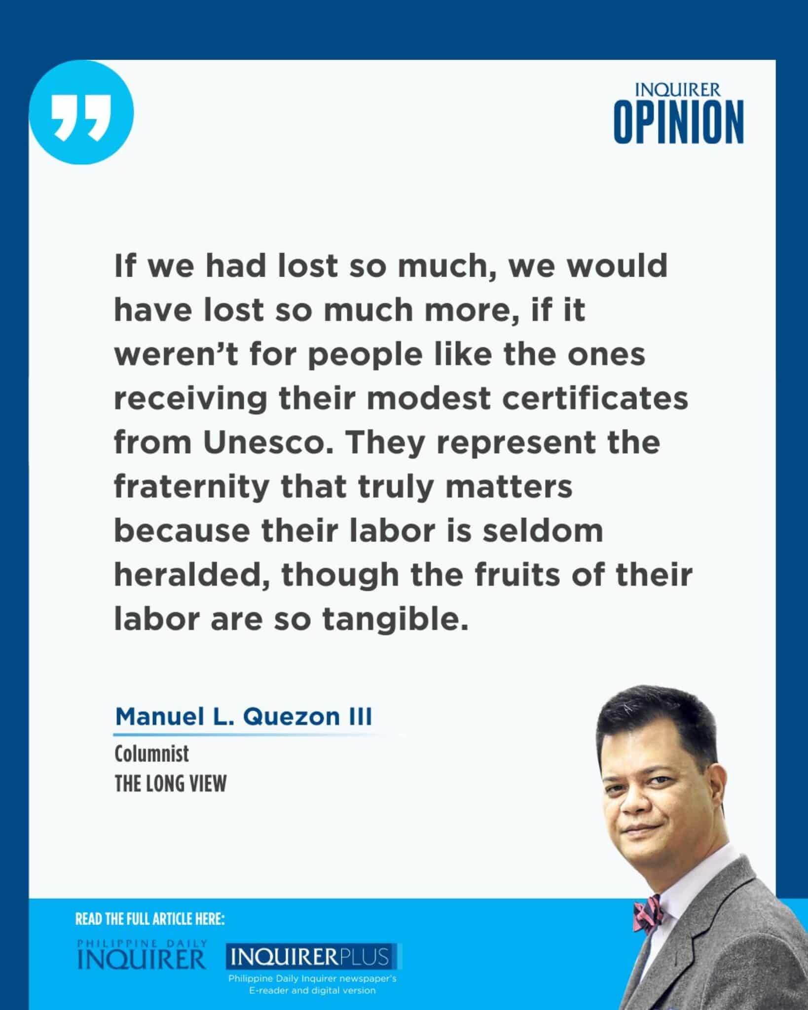 Filipino works of universal value | Inquirer Opinion