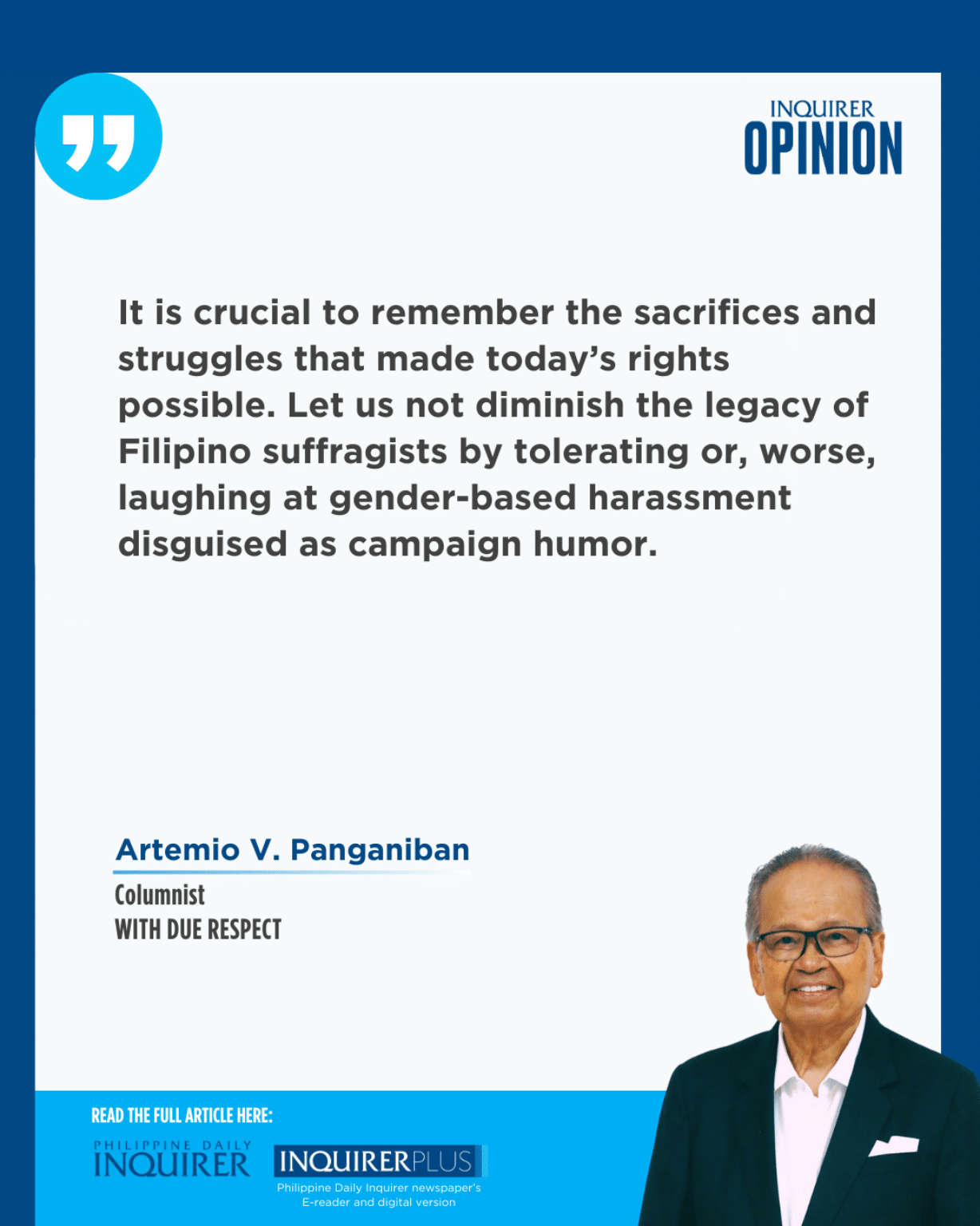 Let us celebrate Woman Suffrage Day | Inquirer Opinion