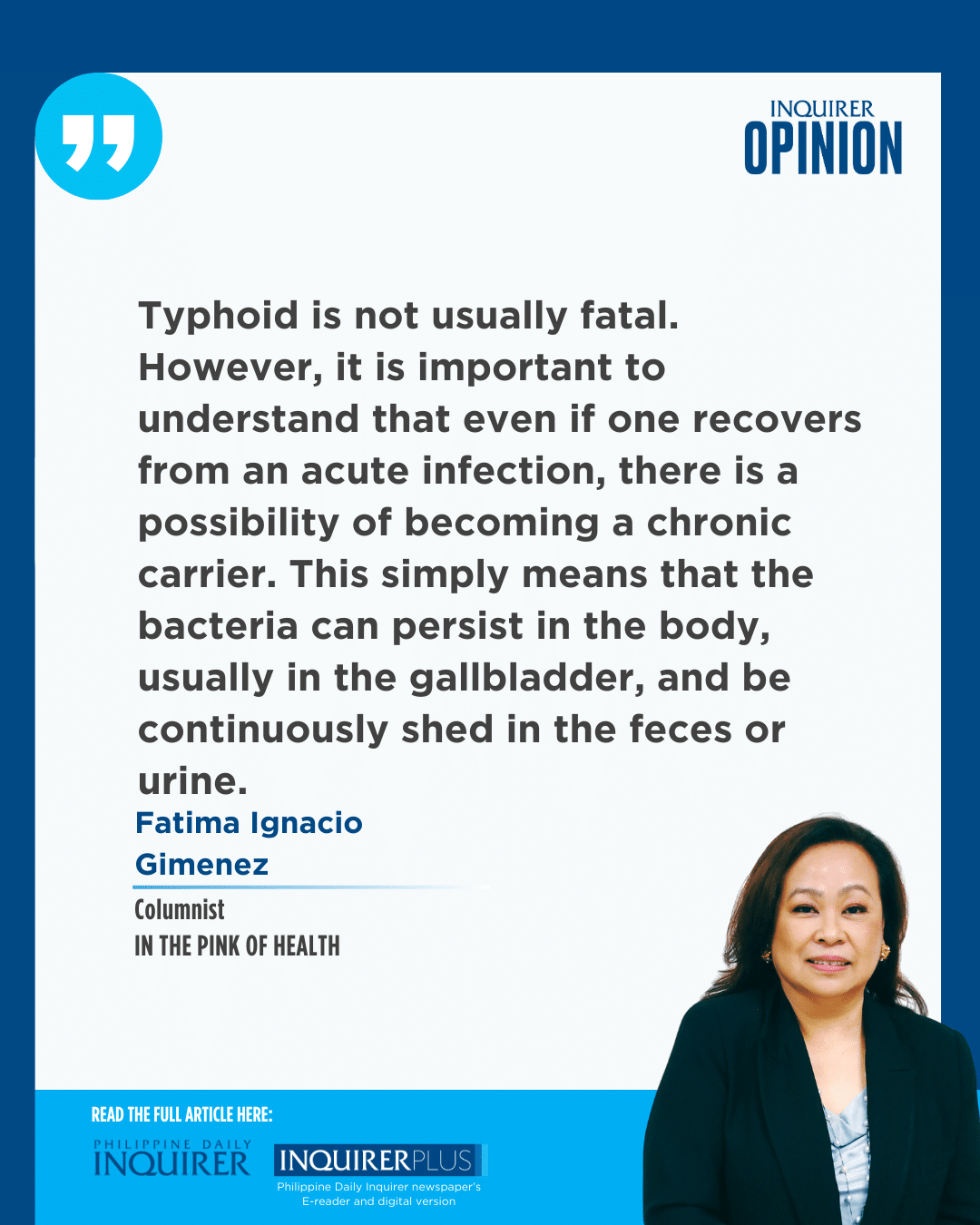 Typhoid arrest | Inquirer Opinion
