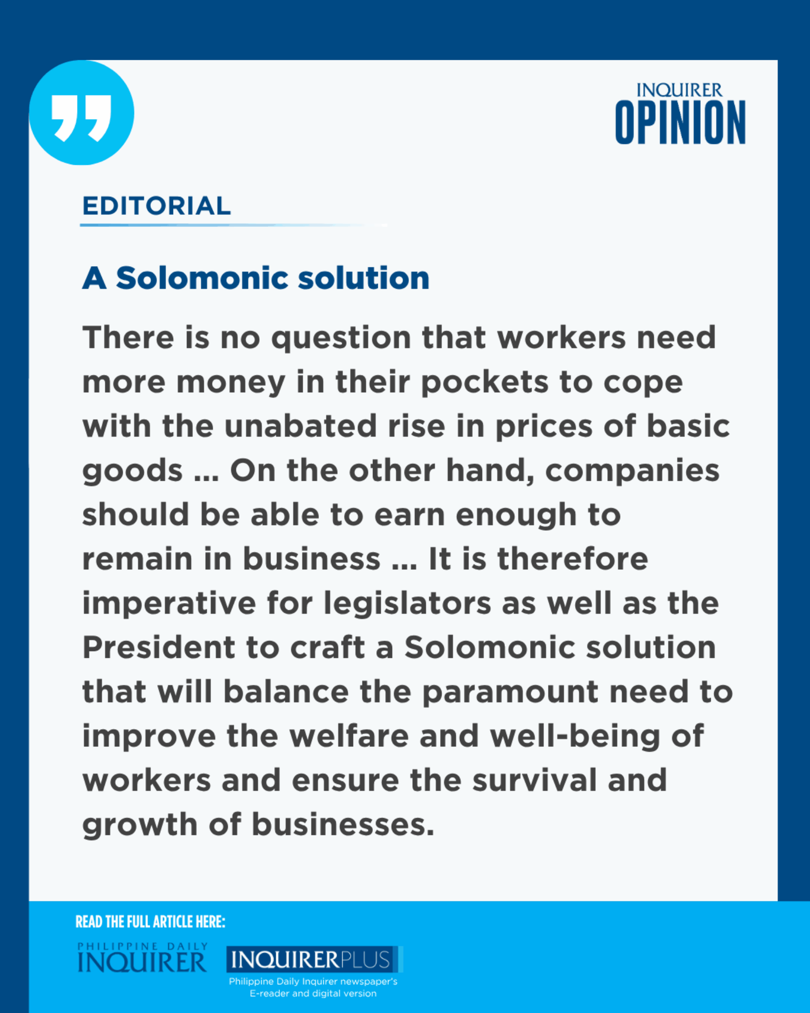 A Solomonic solution