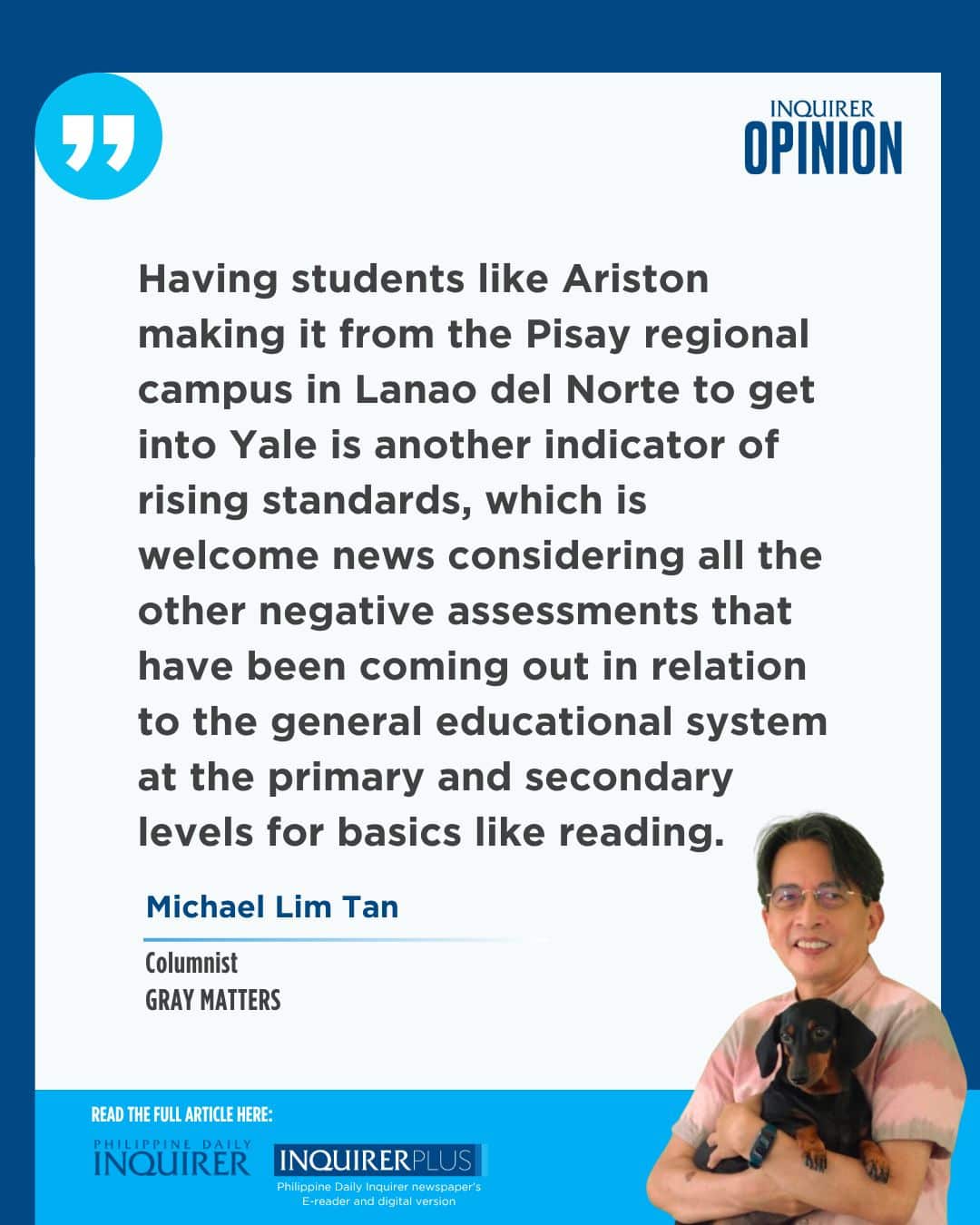Hope and science high schools | Inquirer Opinion