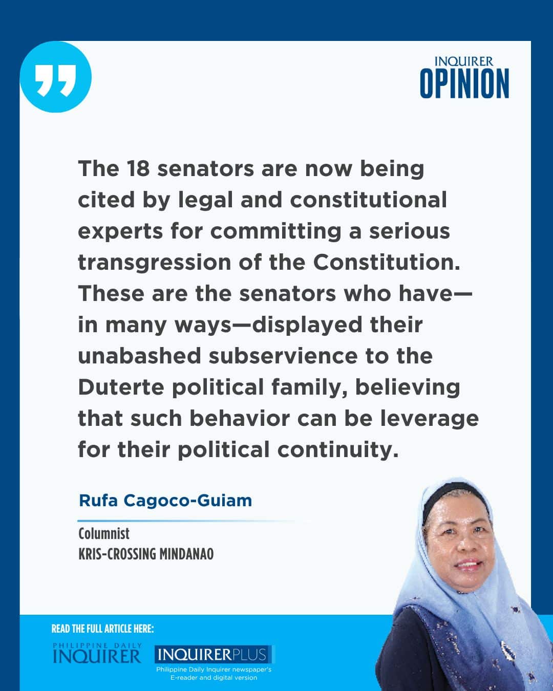 On the 18 ‘remanding’ senators | Inquirer Opinion