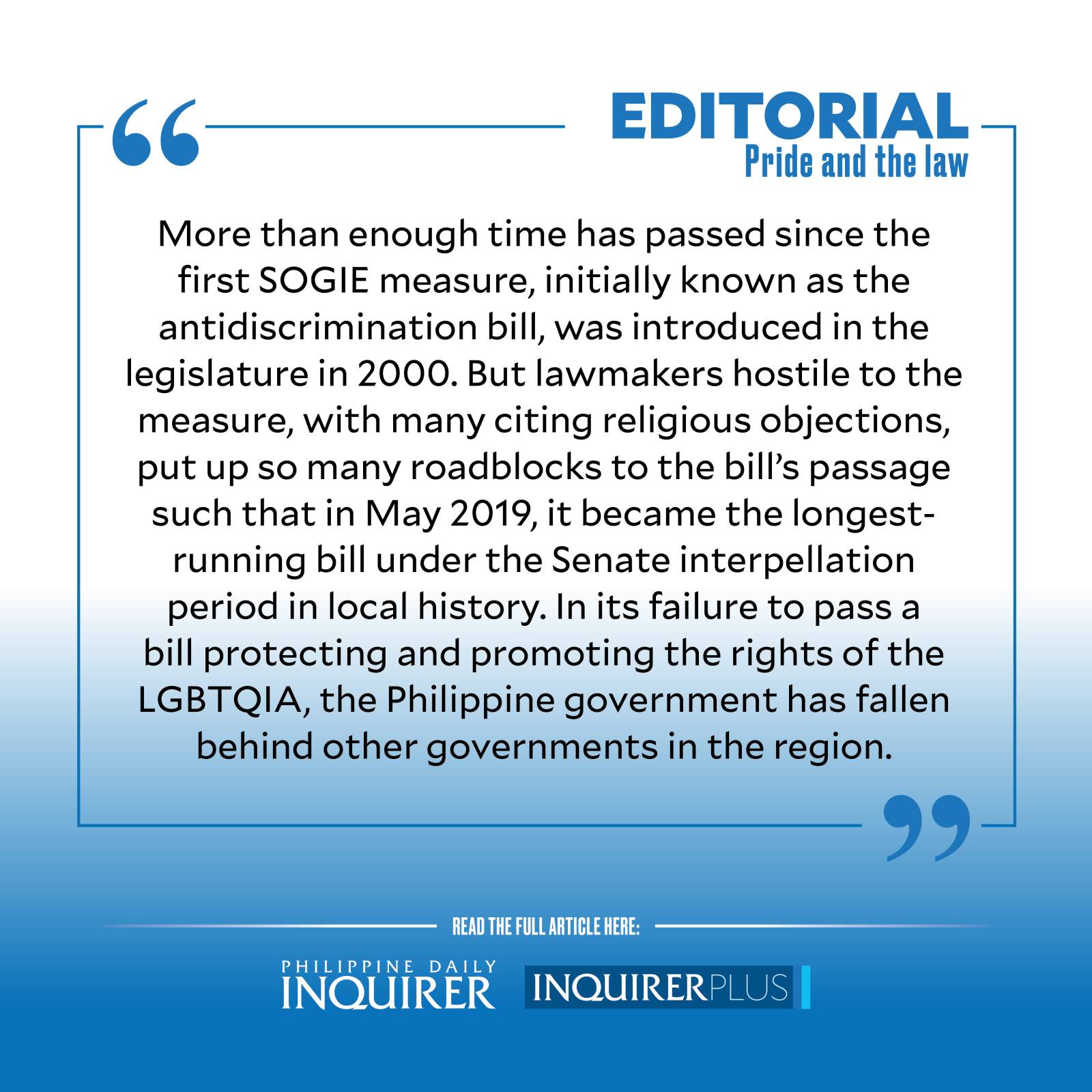 Pride and the law | Inquirer Opinion