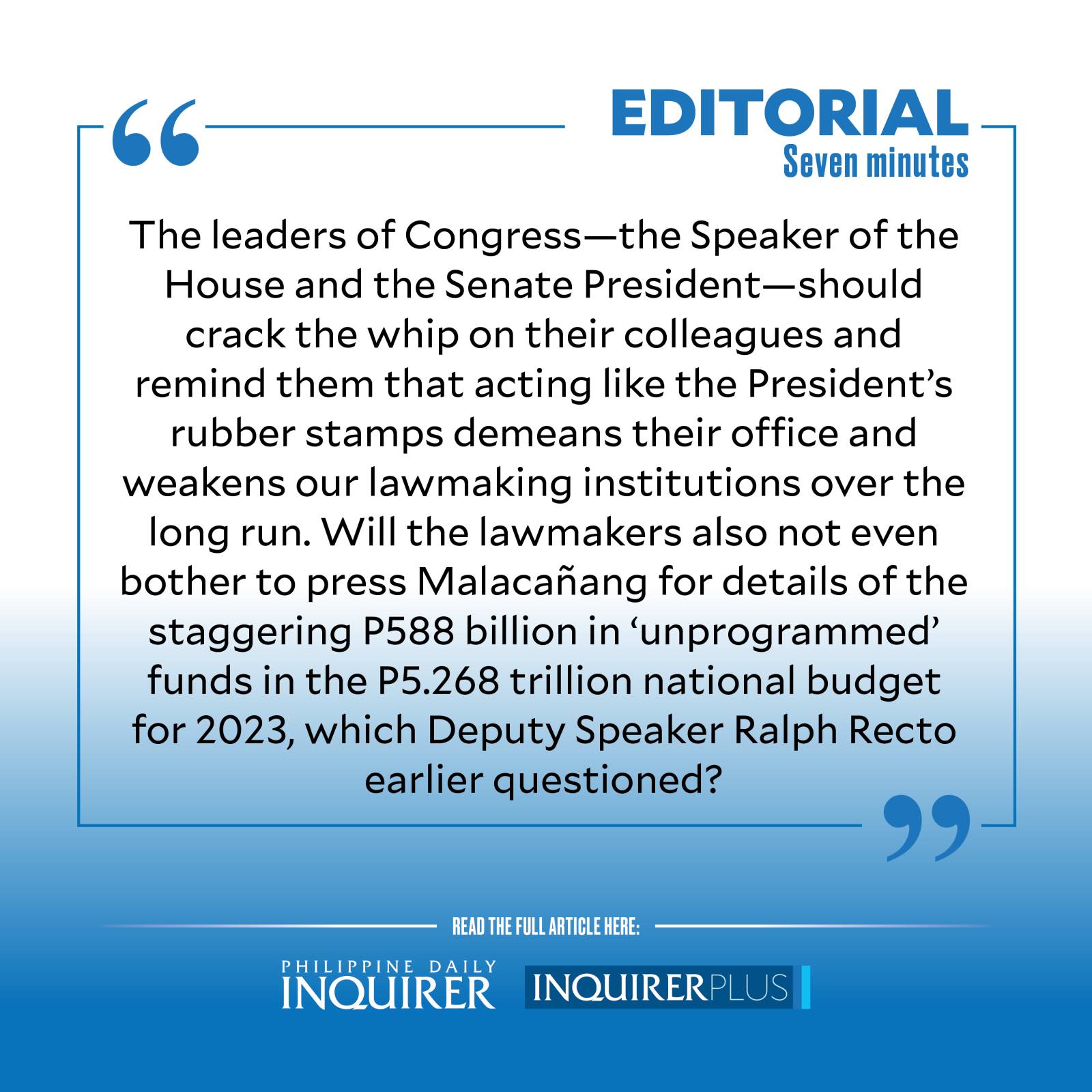 Seven minutes | Inquirer Opinion